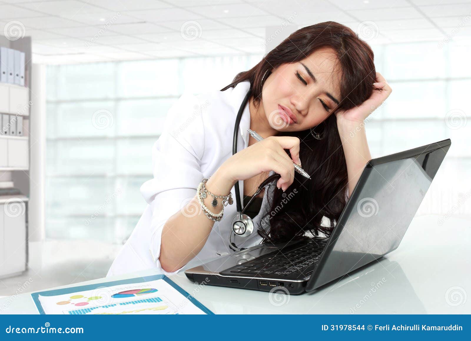 Young Doctor Having Headache Stock Photo - Image of care, consultant ...
