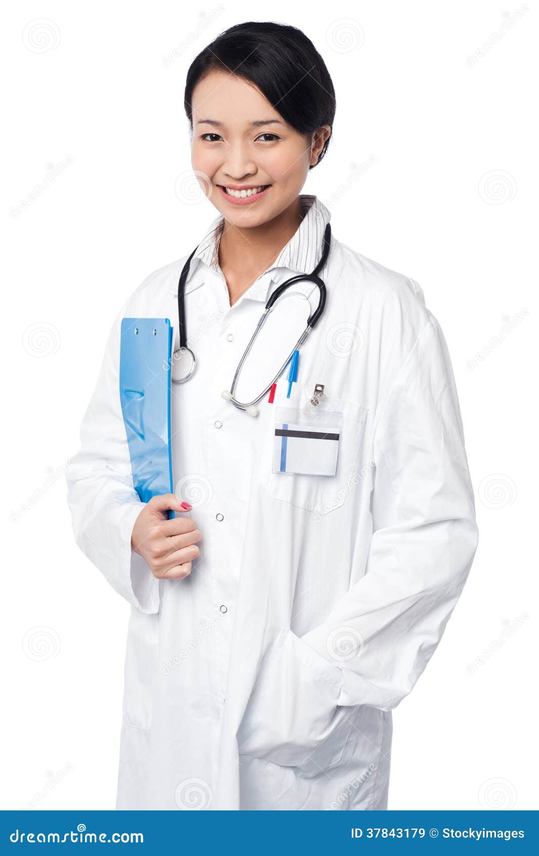 Young Doctor Holding Clipboard Stock Image - Image of confident, expert ...