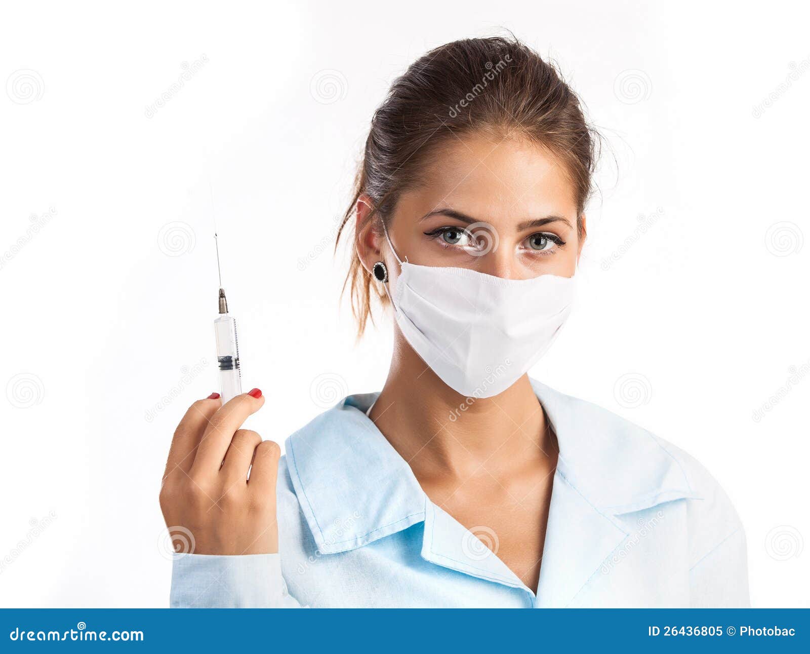 A Young Doctor Holding Injection Over White Royalty Free Stock Photo ...