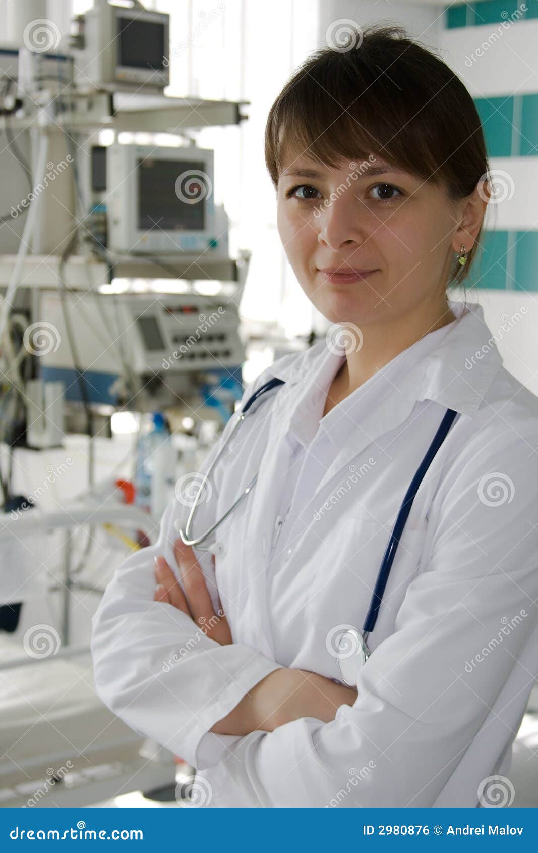 Young doctor in ICU stock photo. Image of careful, medical - 2980876