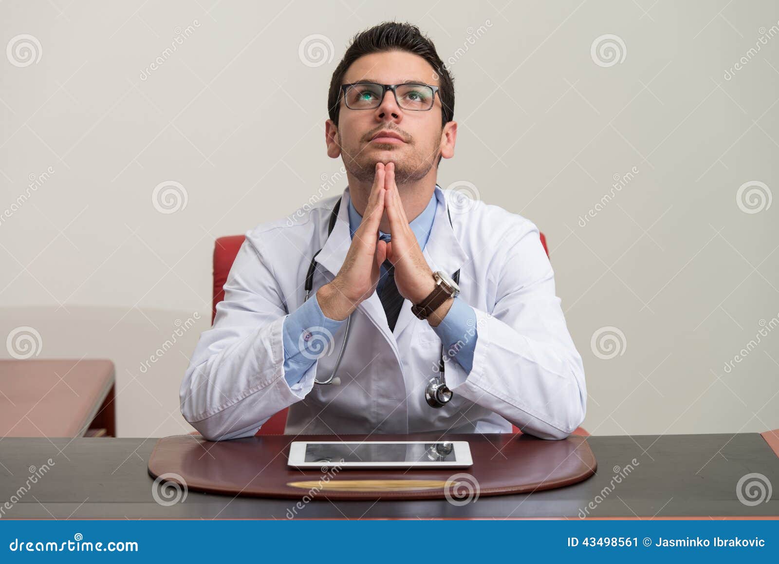 Young Doctor Man with Problems in the Office Stock Image - Image of ...