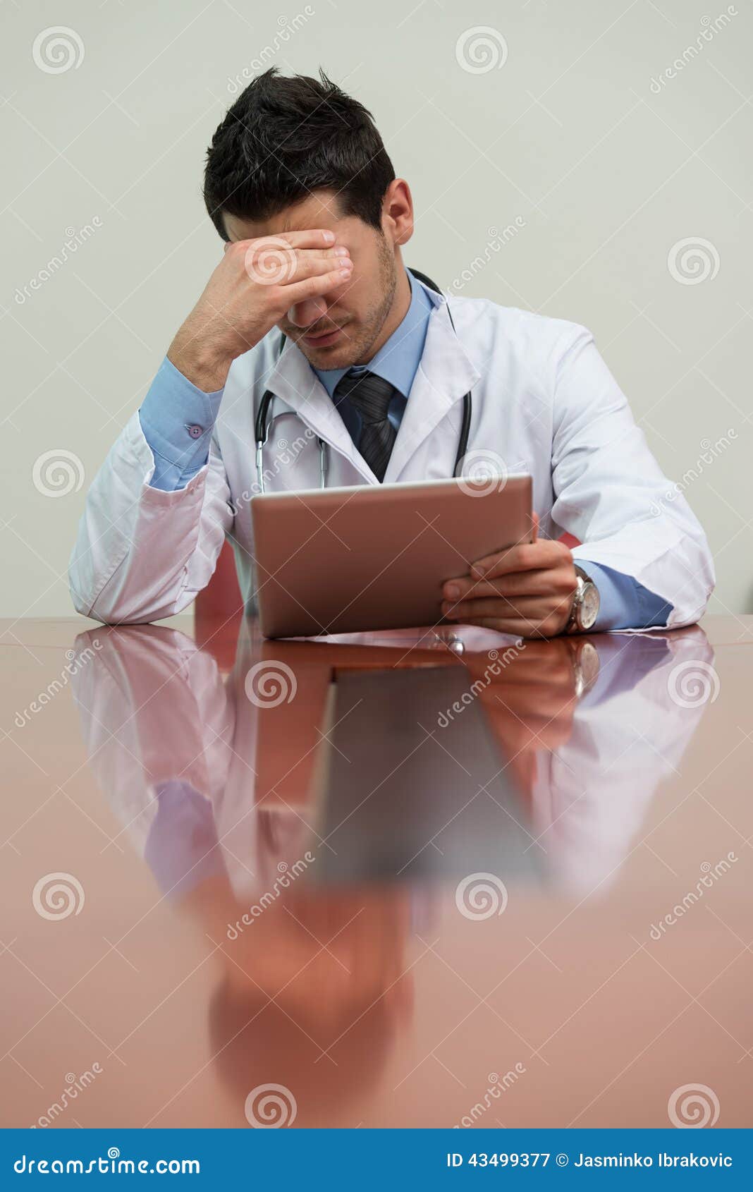 Young Doctor Man with Problems in the Office Stock Image - Image of ...