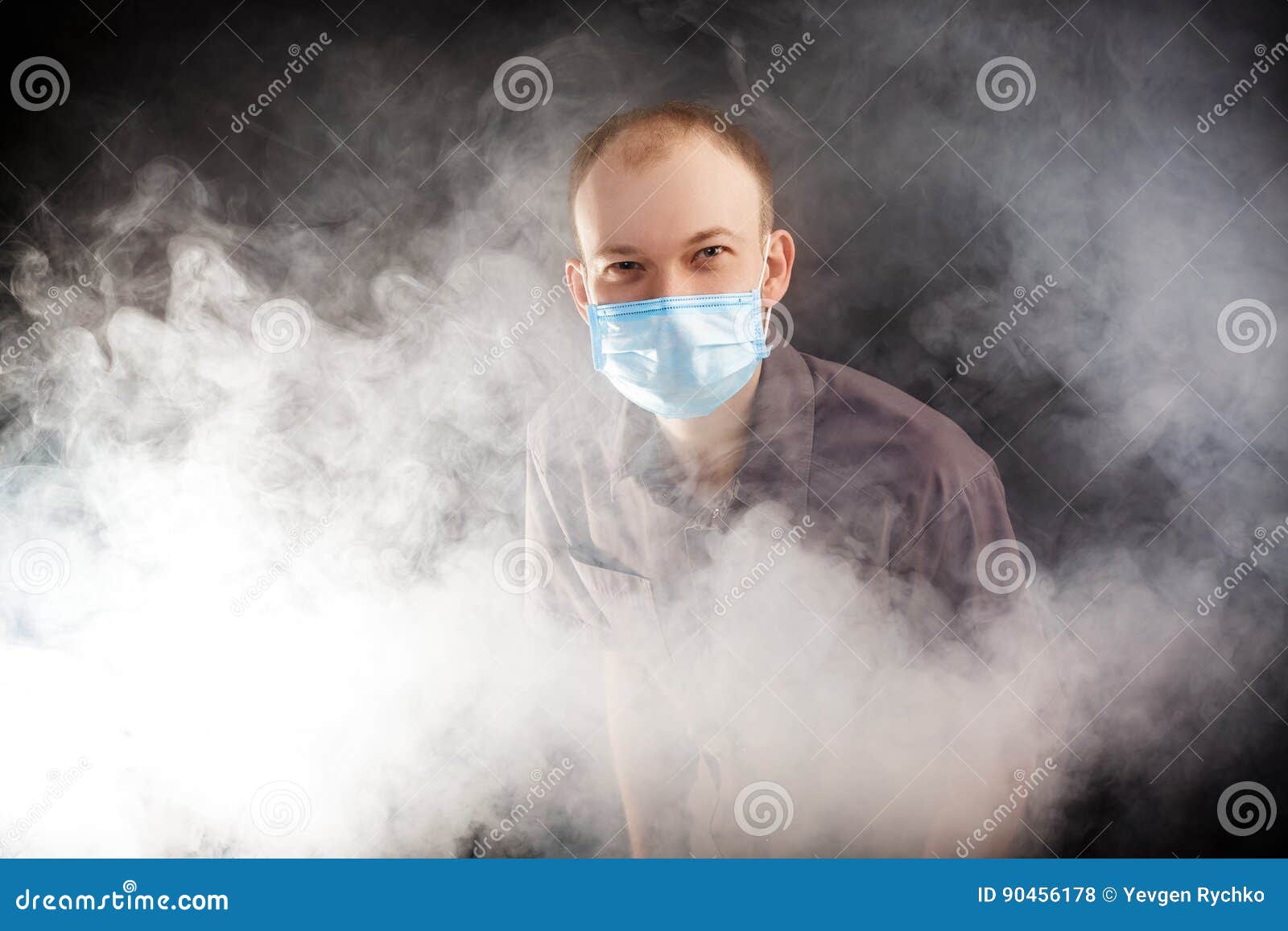 Young Doctor in a Mask in Smoke Stock Photo - Image of horror ...