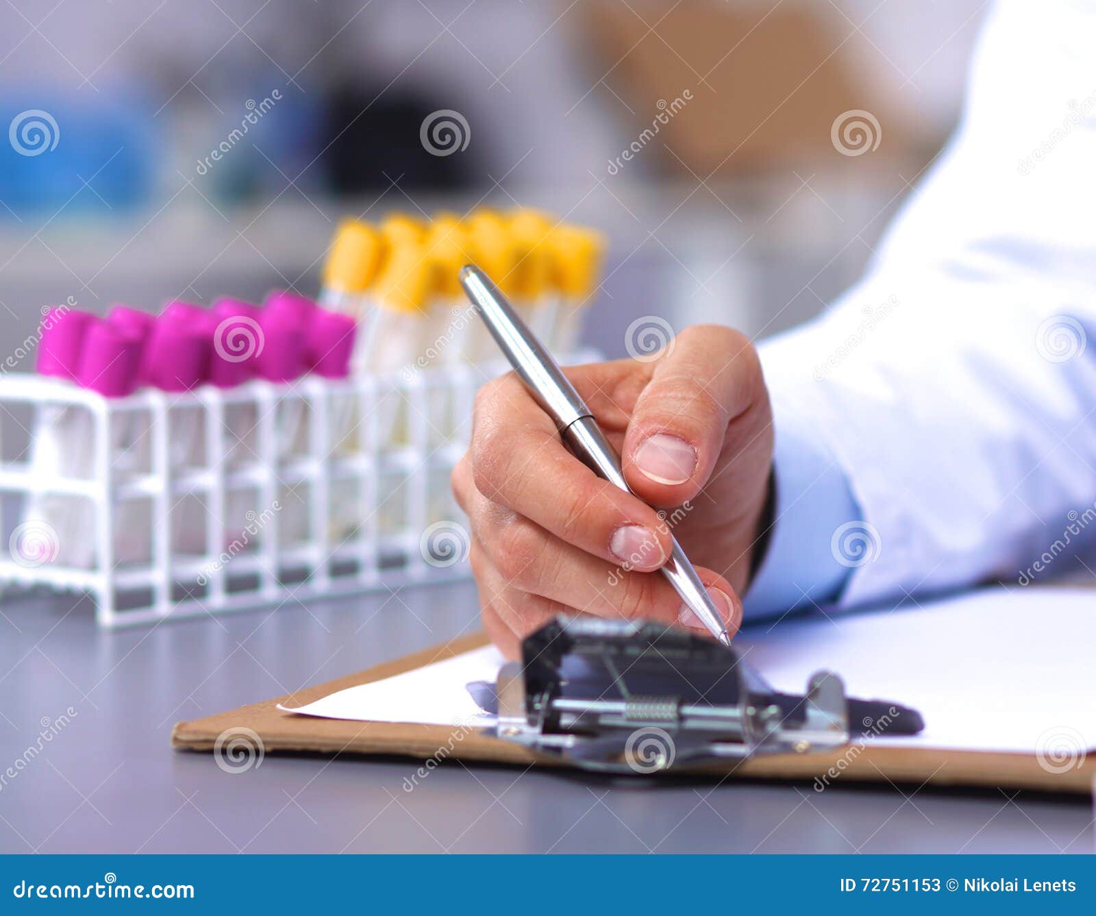 A Young Doctor in the Office Makes an Entry Stock Image - Image of ...