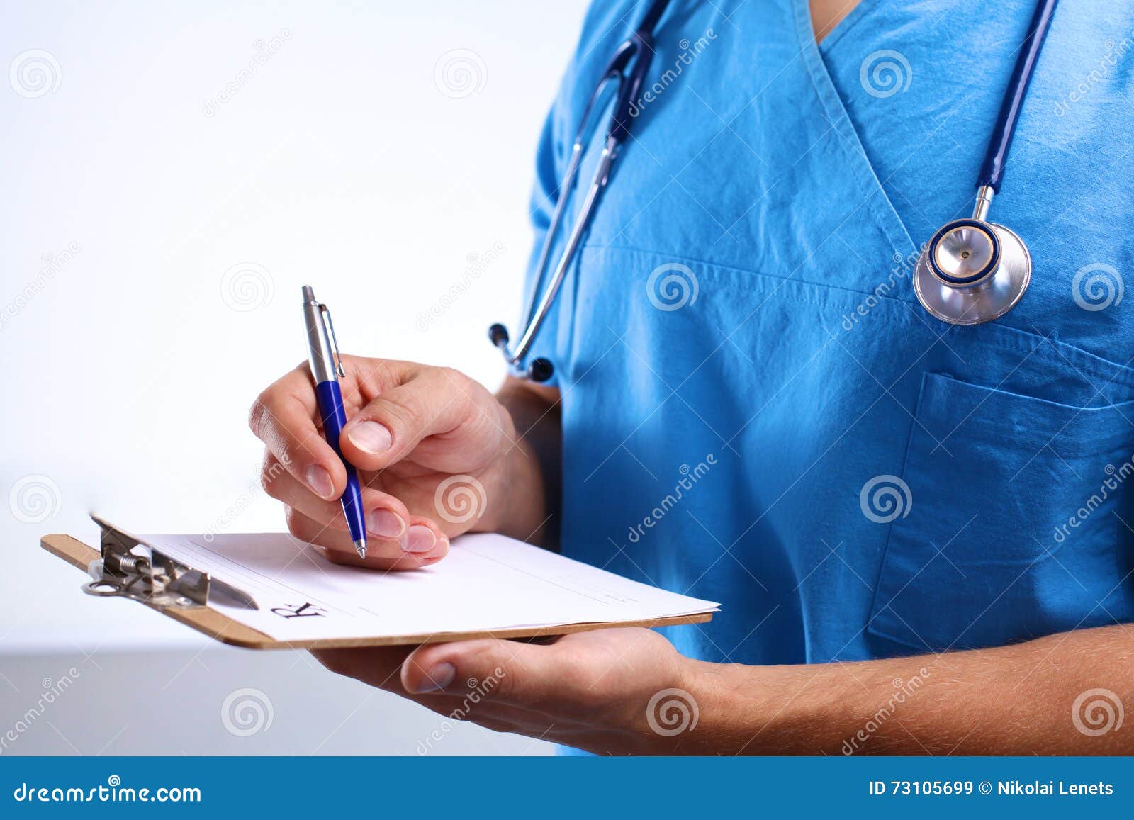 A Young Doctor in the Office Makes an Entry Stock Image - Image of ...