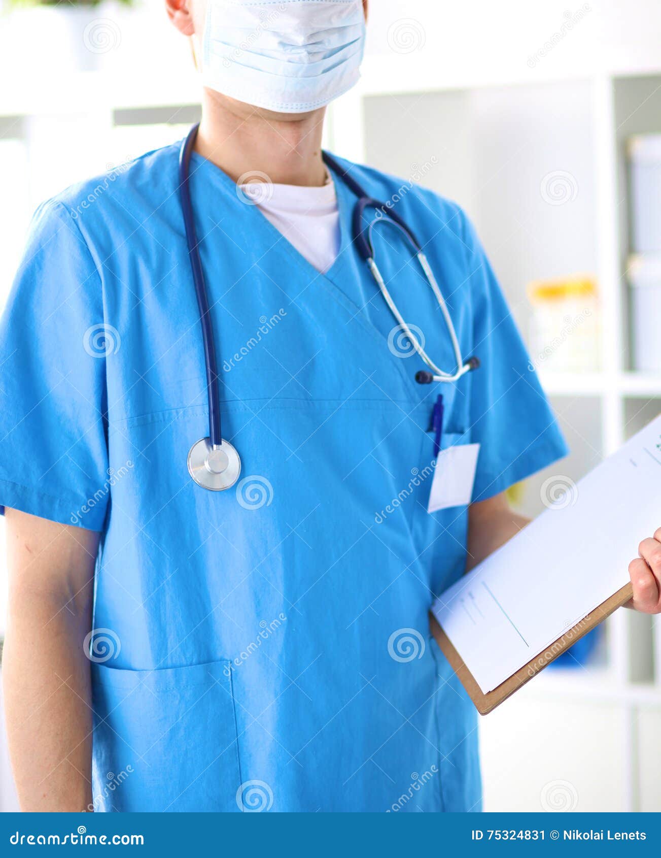 Young Doctor in the Office Makes an Entry Stock Image - Image of ...