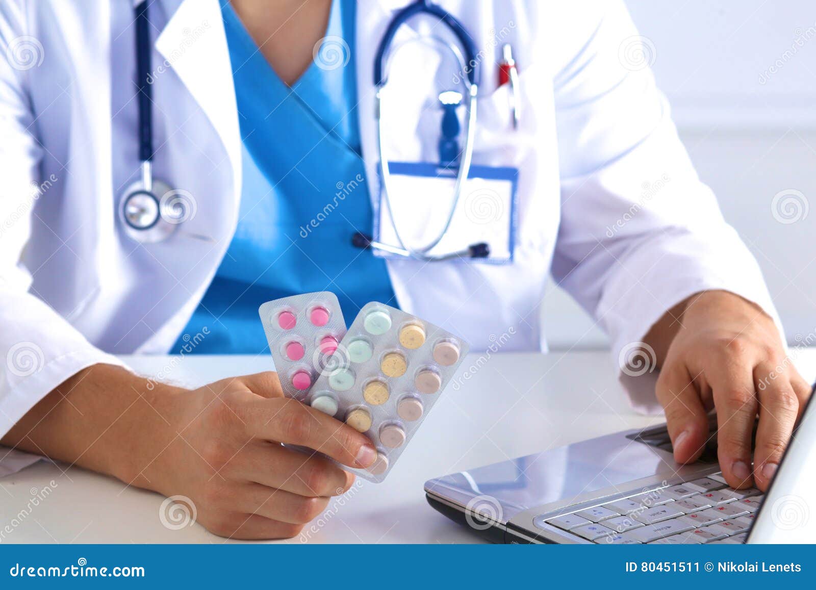 Young Doctor in the Office Makes an Entry Stock Image - Image of ...