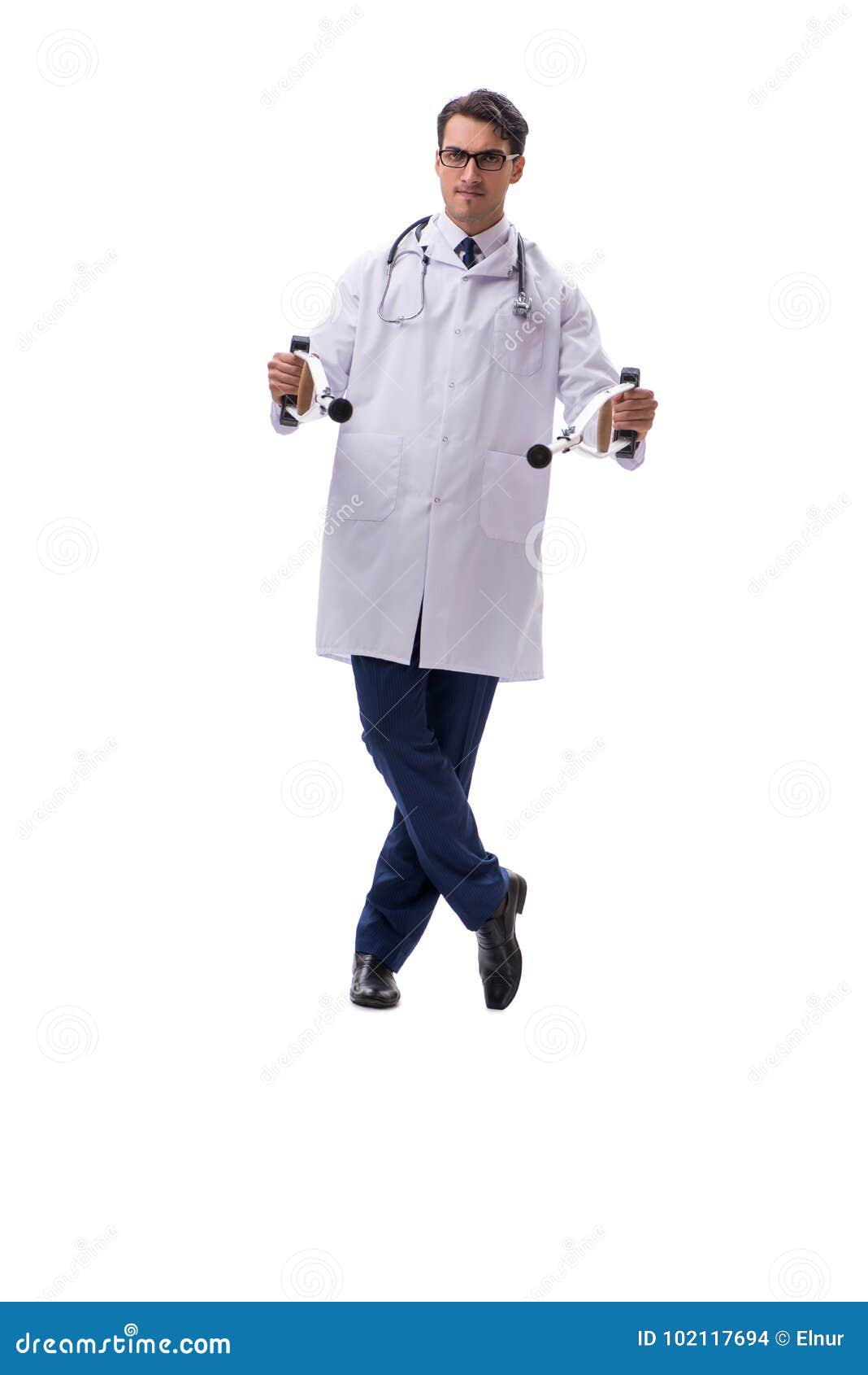 Young Doctor Physician Standing Walking Isolated on White Backgr Stock ...