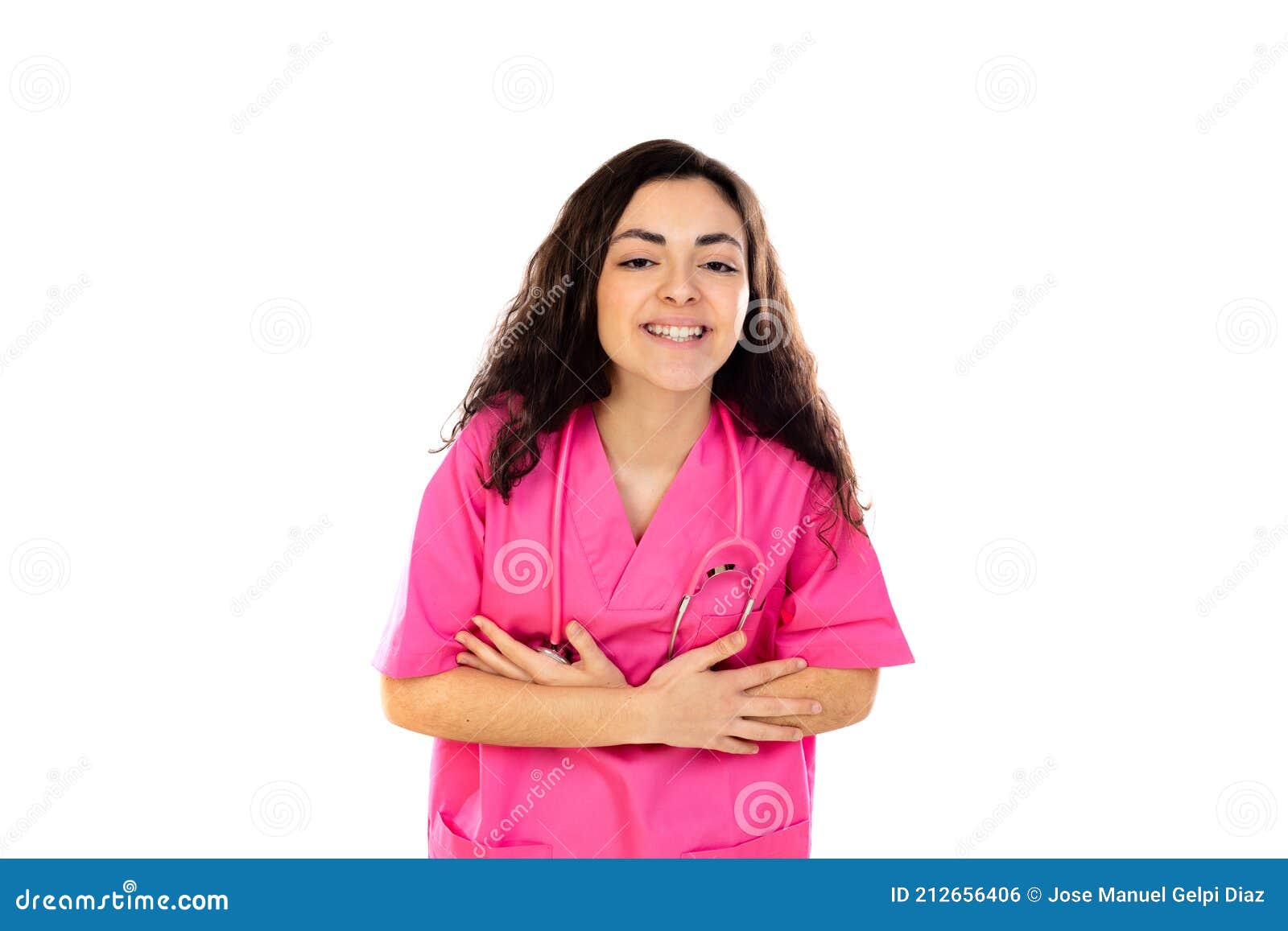 Young Doctor with Pink Uniform Stock Photo - Image of children ...