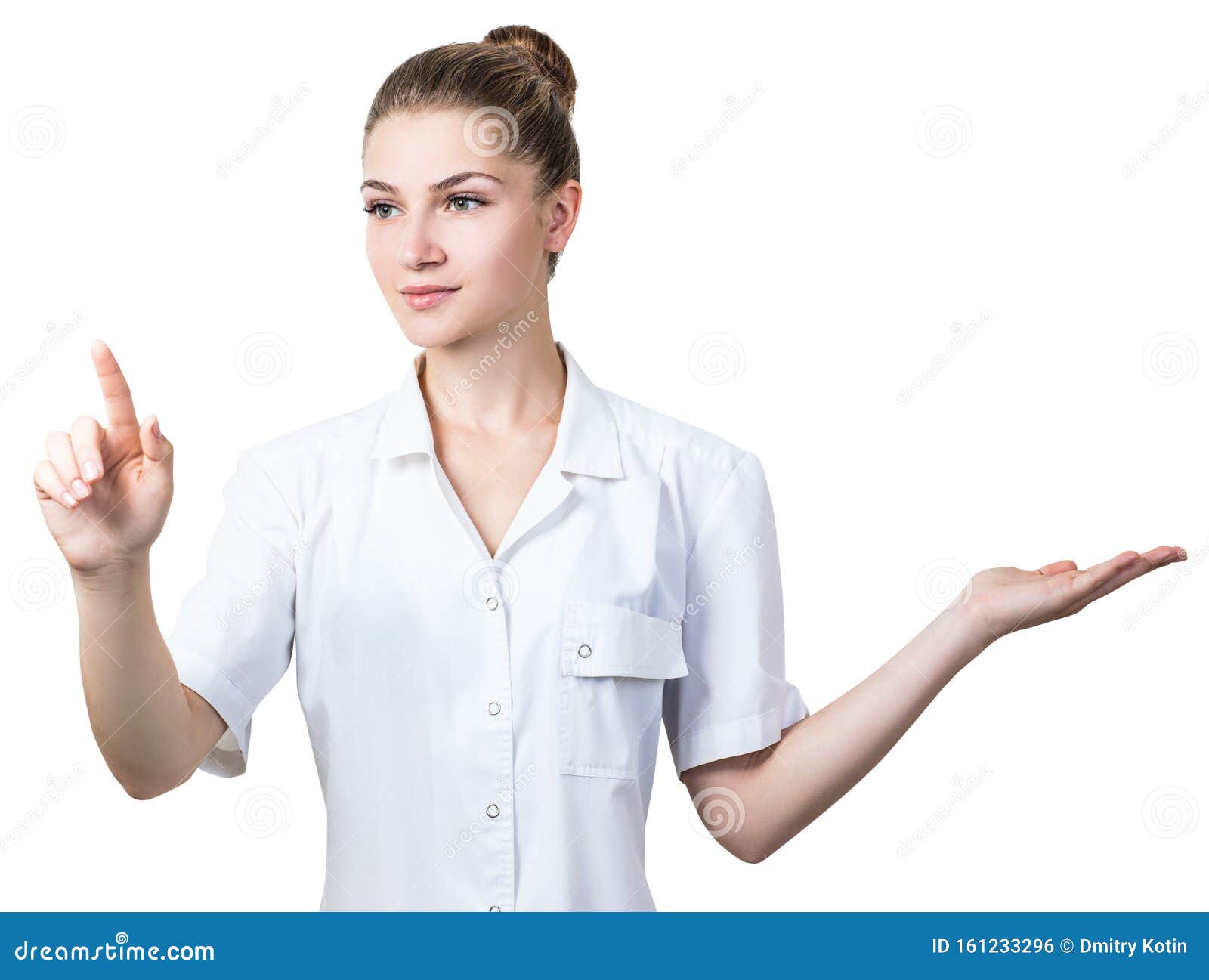 Young Doctor Pointing with Finger. Stock Photo - Image of friendly ...