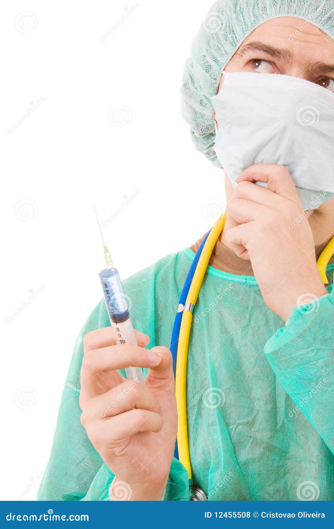 Young Doctor Portrait with a Syringe Stock Photo - Image of physical ...