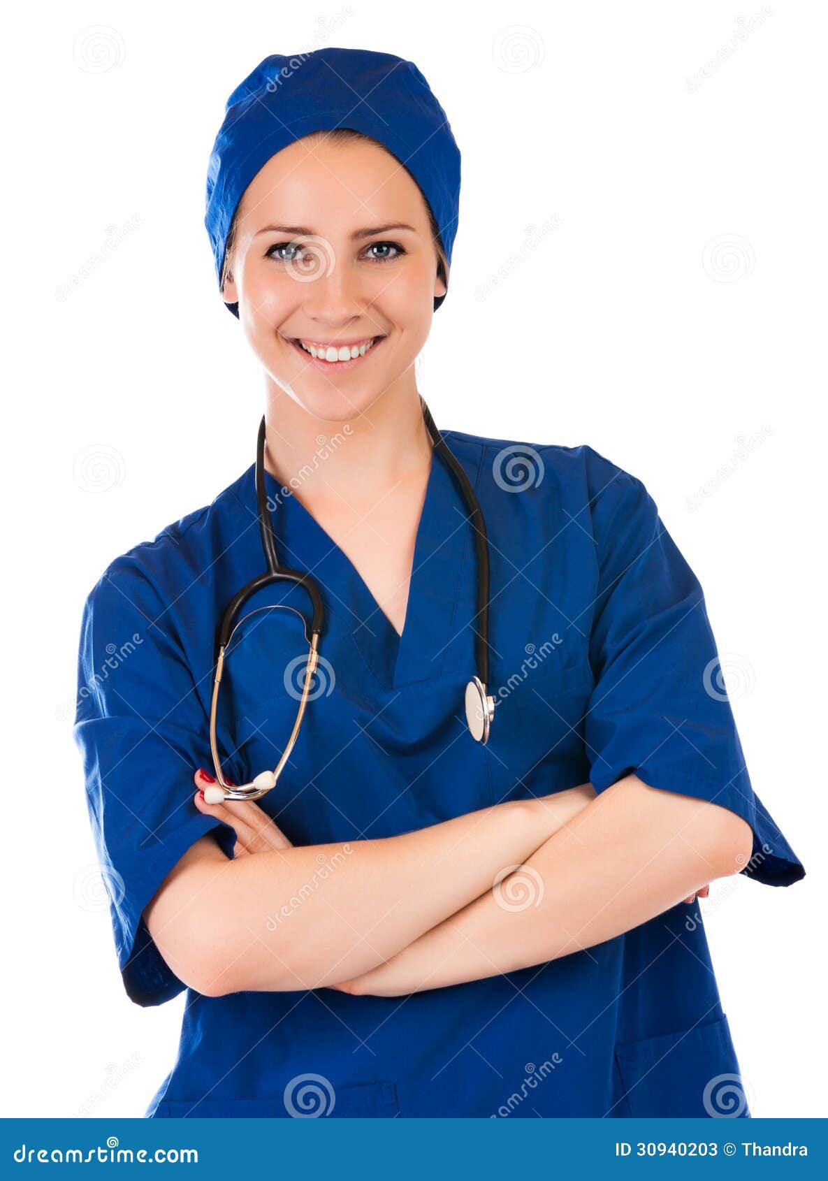 Young Doctor Posing and Smiling Stock Image - Image of female ...