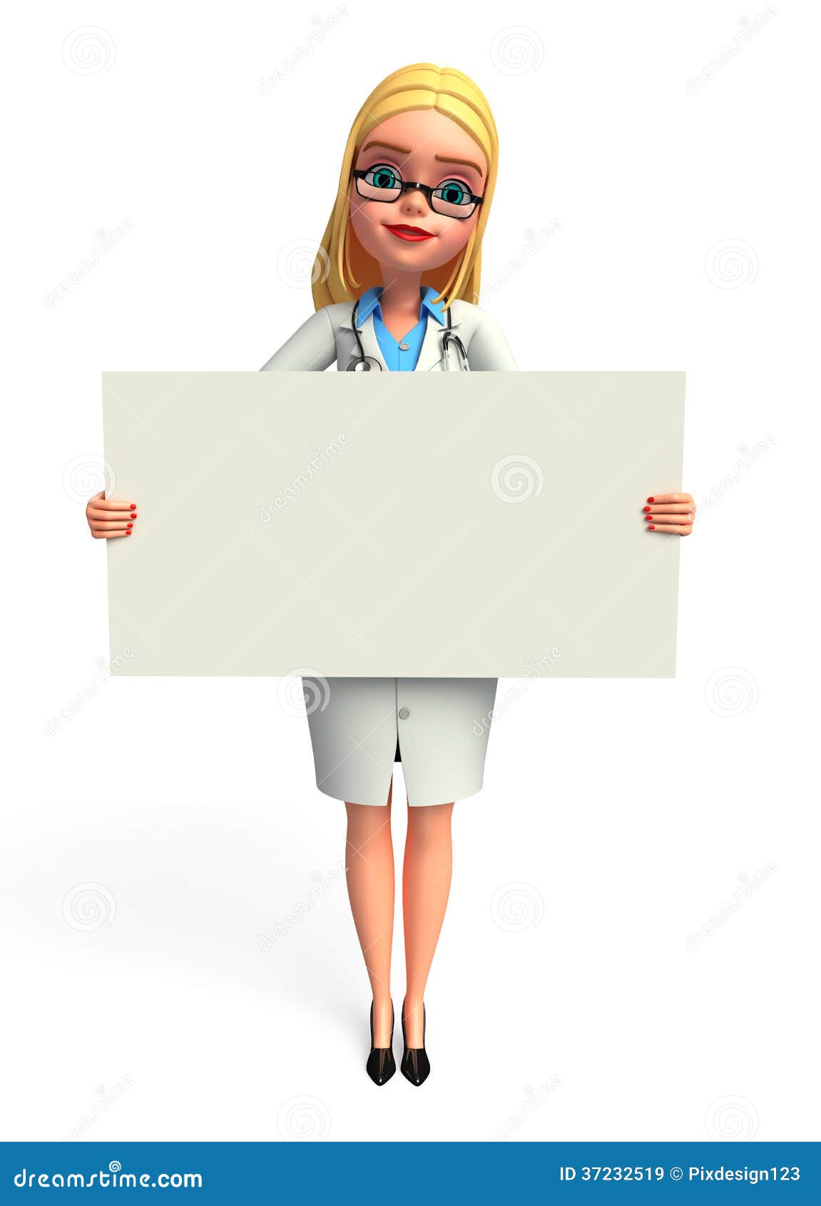 Young Doctor with sign stock illustration. Illustration of monitor ...