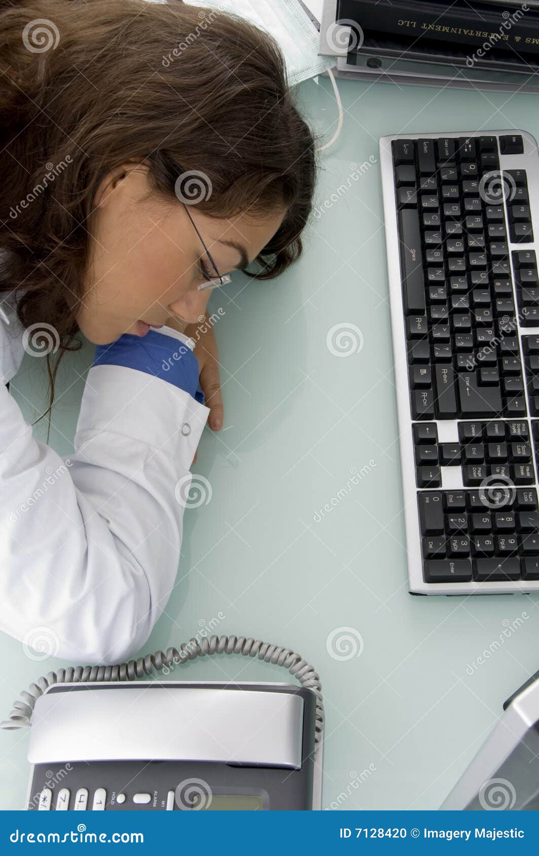 Young Doctor Sleeping in Clinic Stock Photo - Image of indoors ...