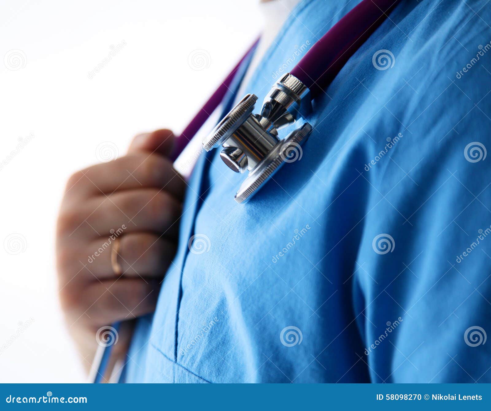 Young Doctor Standing with a Stethoscope on a Stock Photo - Image of ...