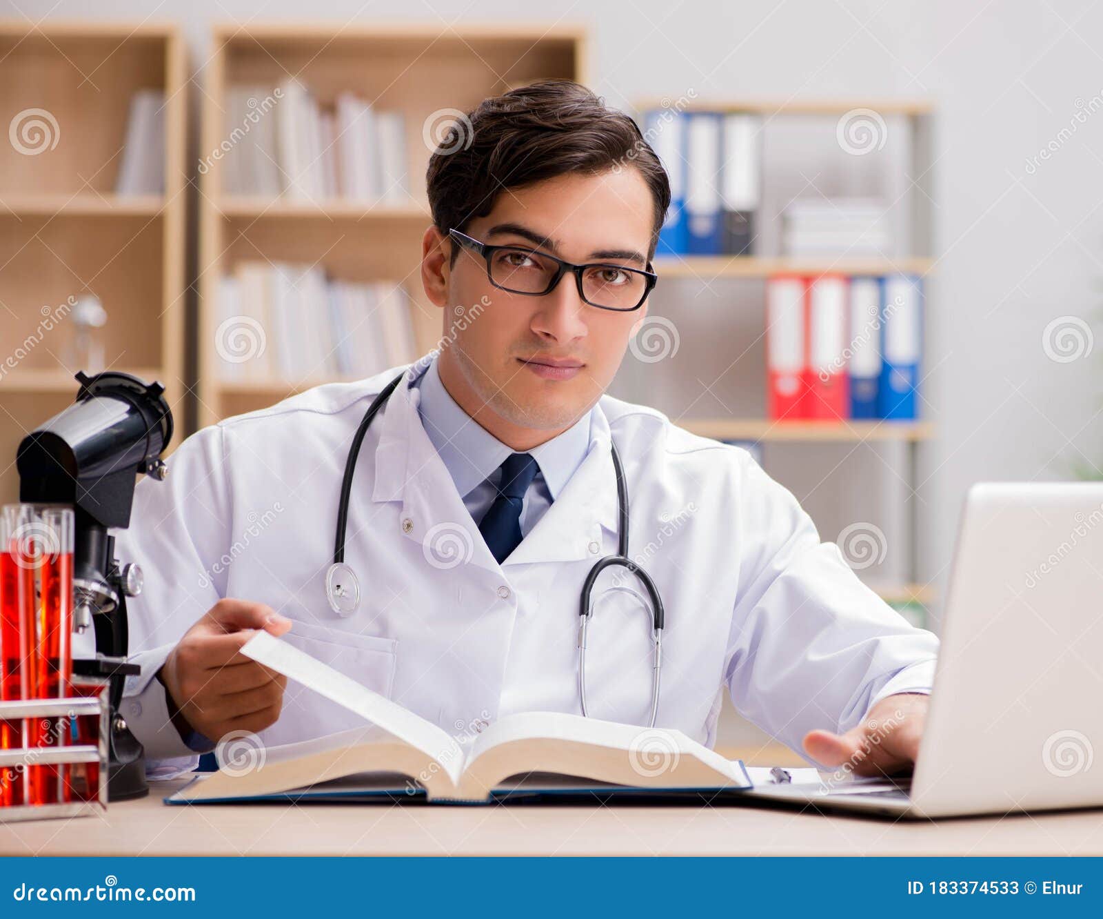 Young Doctor Studying Medical Education Stock Image - Image of health ...