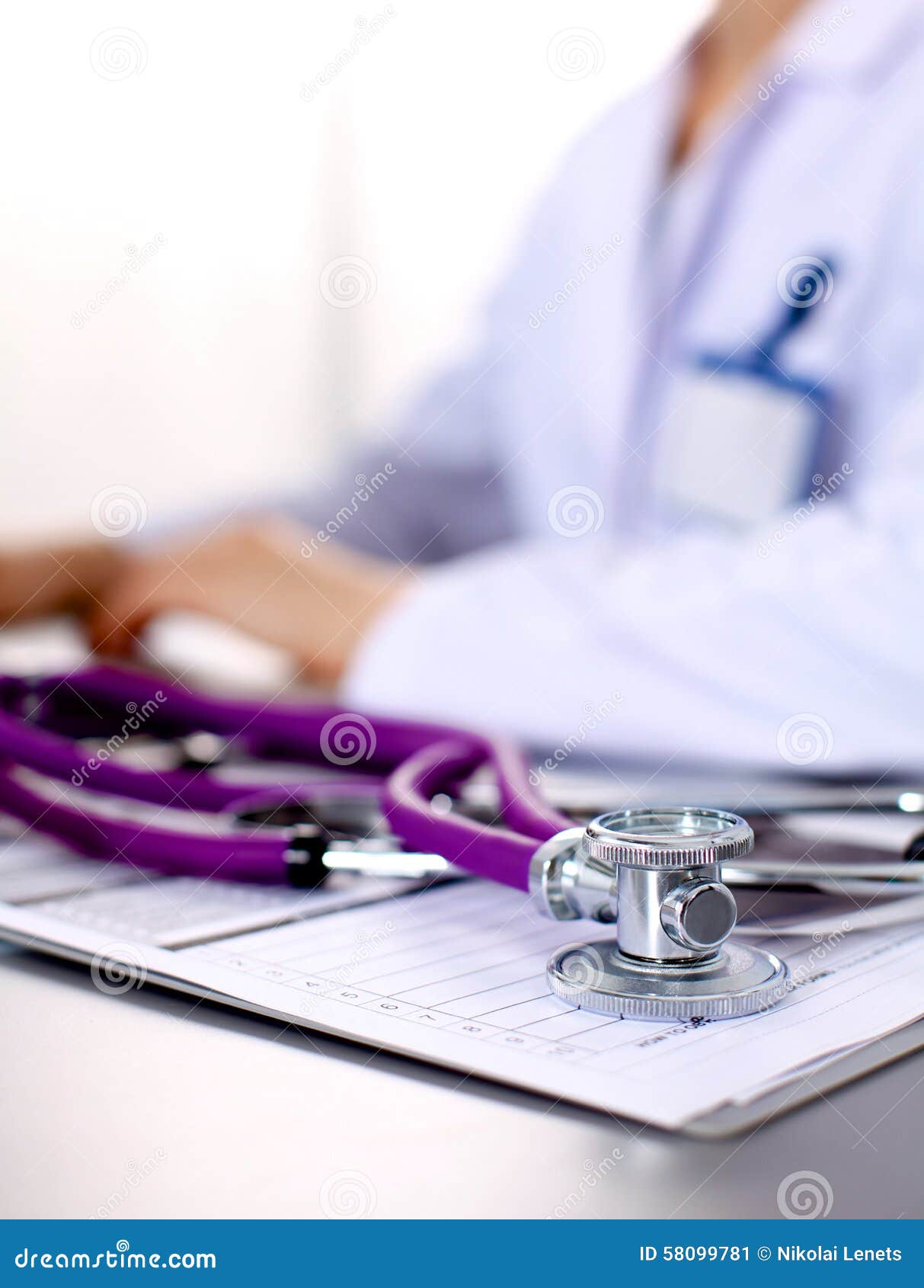 Young Doctor at the Table is Receiving Patient Stock Image - Image of ...