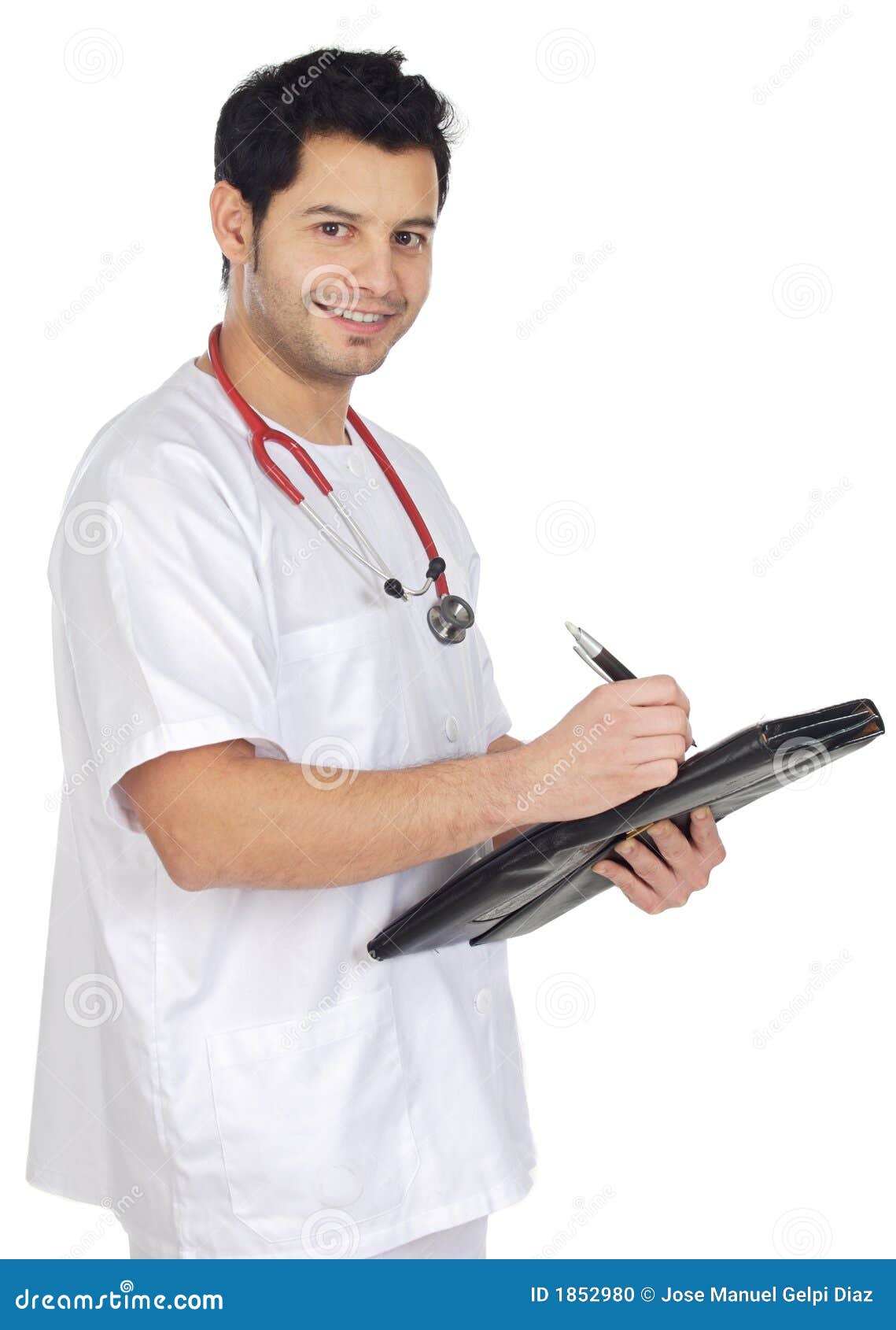 Young Doctor Taking Notes in a Notebook Stock Photo - Image of ...