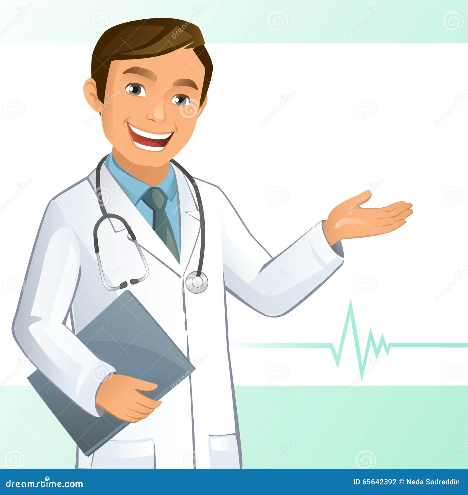 Young Doctor stock vector. Illustration of friendly, physician - 65642392