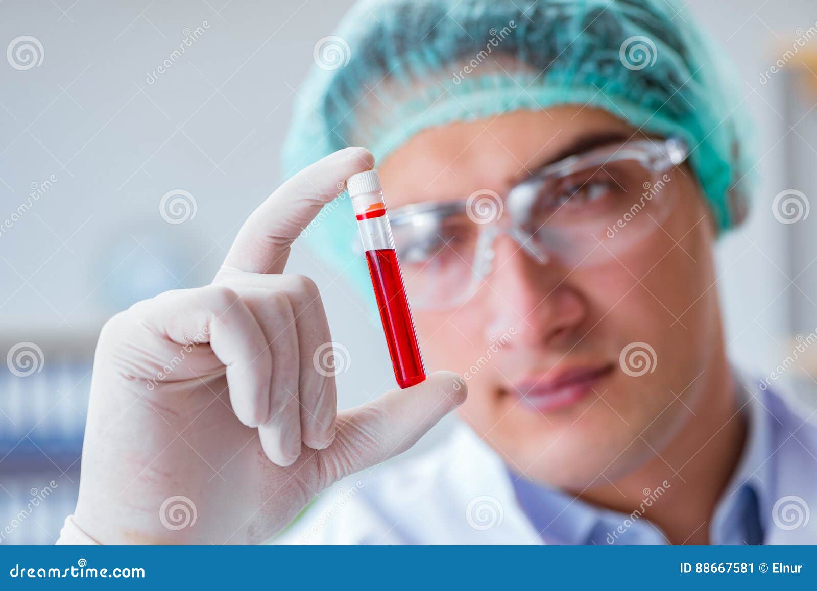 The Young Doctor Working on Blood Test in Lab Hospital Stock Image ...