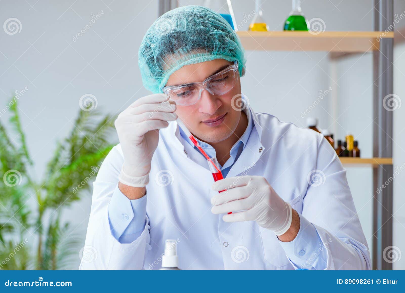 The Young Doctor Working on Blood Test in Lab Hospital Stock Image ...