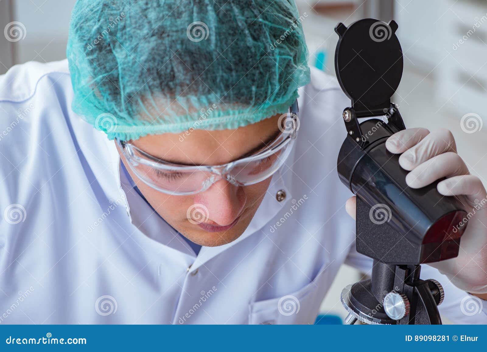 The Young Doctor Working on Blood Test in Lab Hospital Stock Image ...