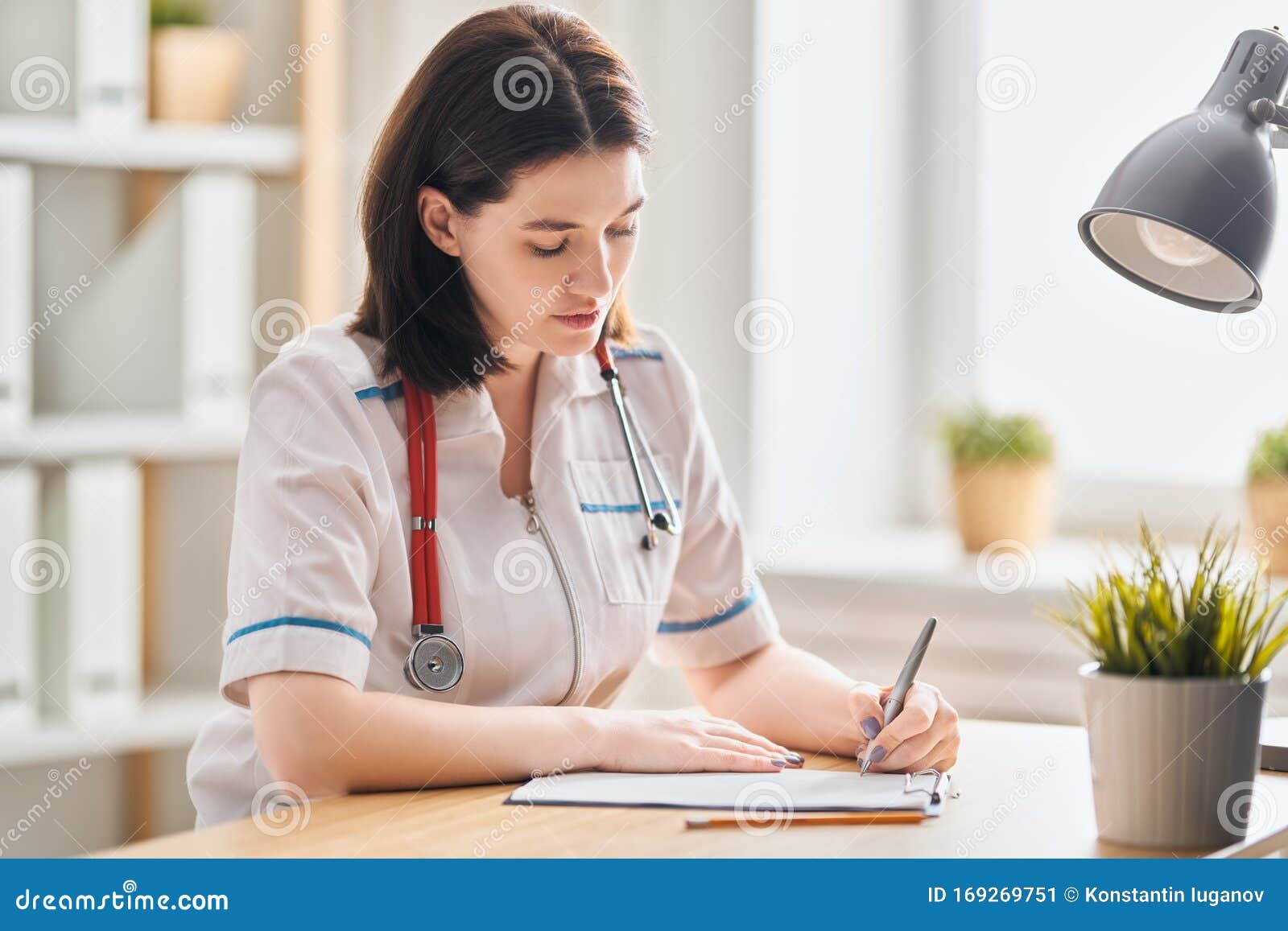 Doctor is Working in Office Stock Image - Image of clinic, hospital ...