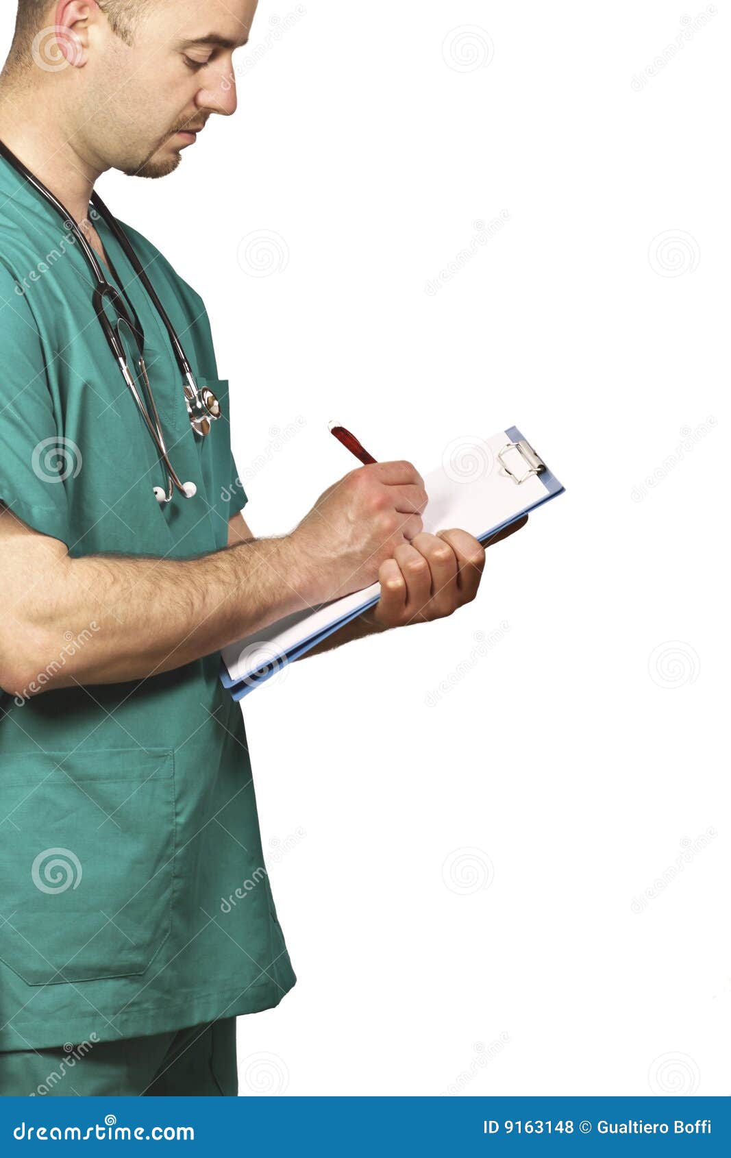 Young doctor writing stock photo. Image of health, clinic - 9163148