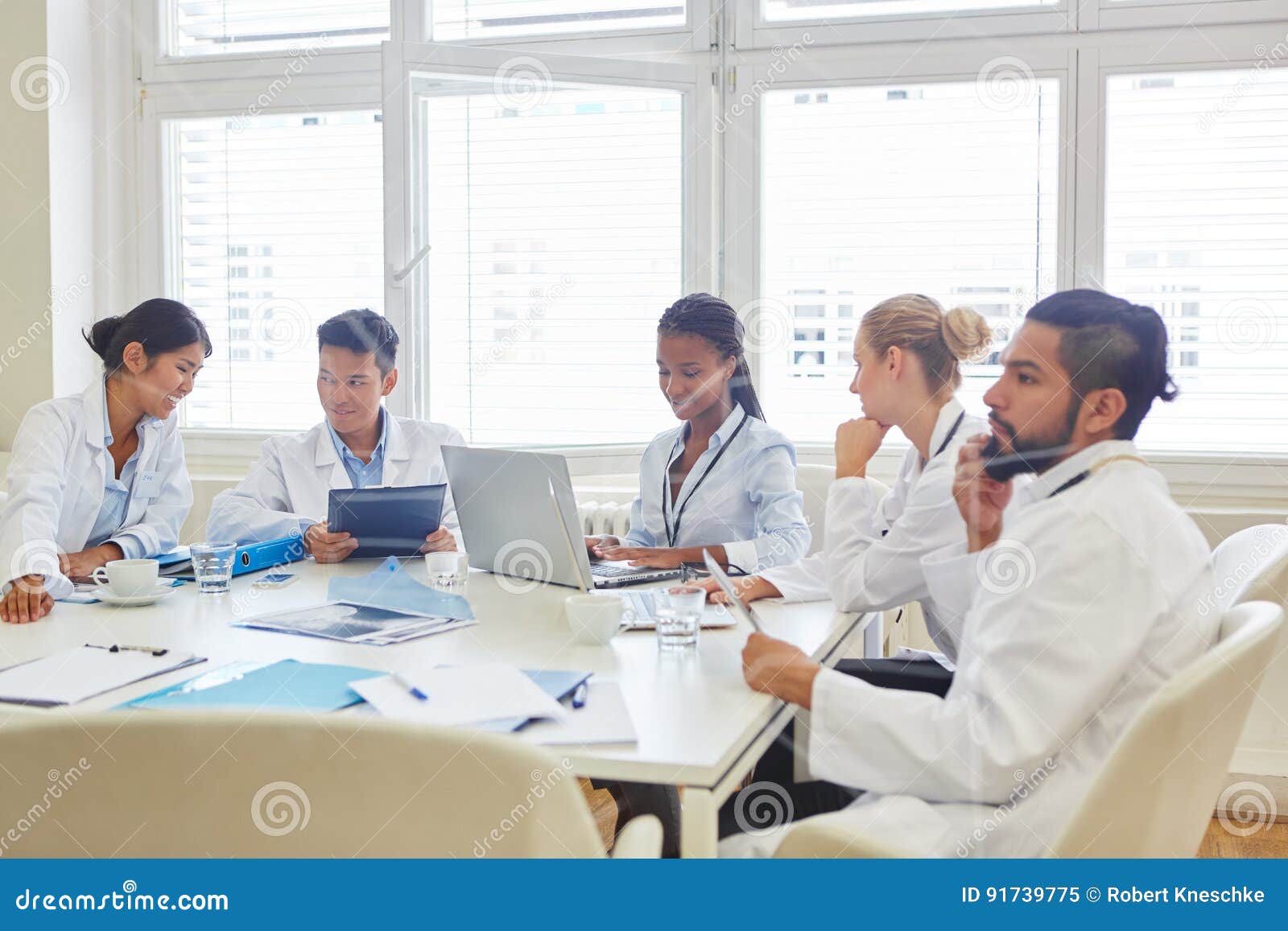 Young Doctors in Computer Workshop Stock Image - Image of women, staff ...