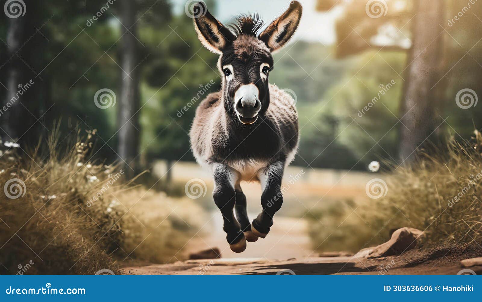 Young Donkey Running .ai Generated Stock Illustration - Illustration of ...