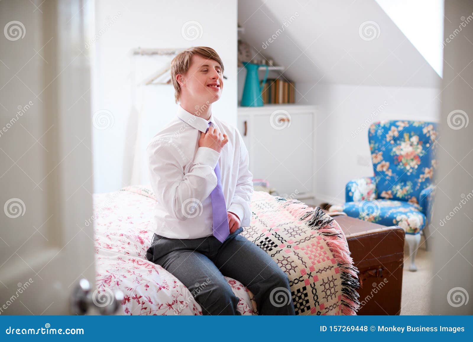 Man Getting Dressed In The Bathroom.Man Getting Changed At Home Stock ...