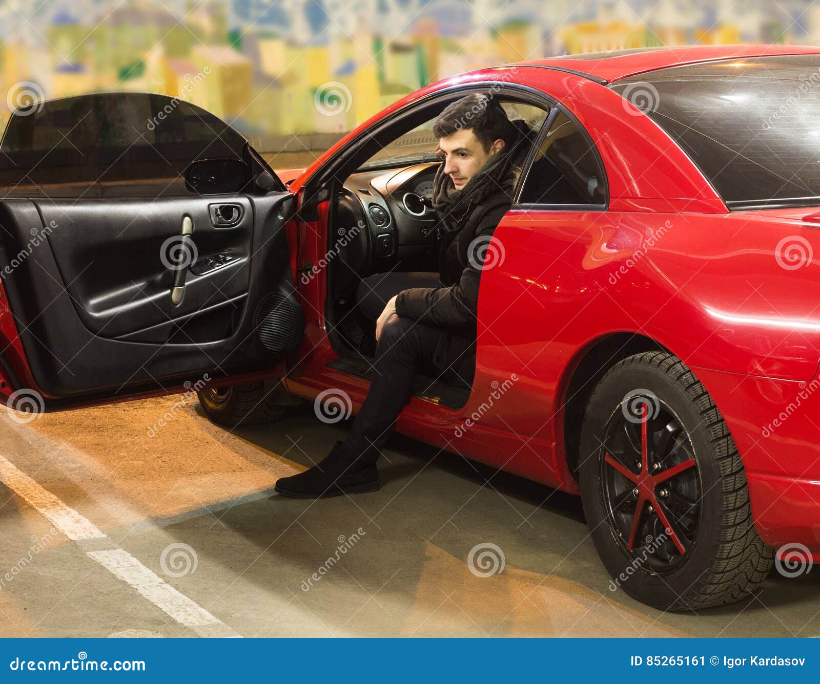 Young Driver Sitting in Sport Car Stock Image - Image of modern, nature ...