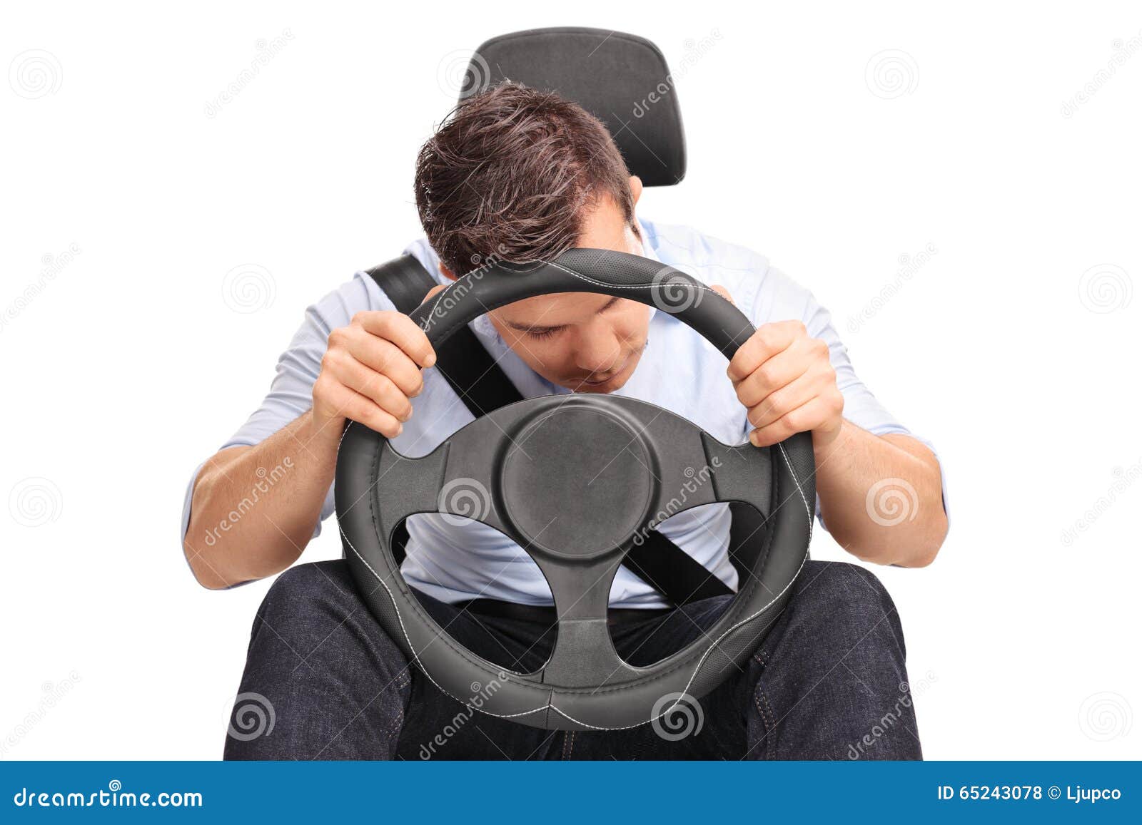 Young Driver Sleeping while Driving Stock Photo - Image of danger ...