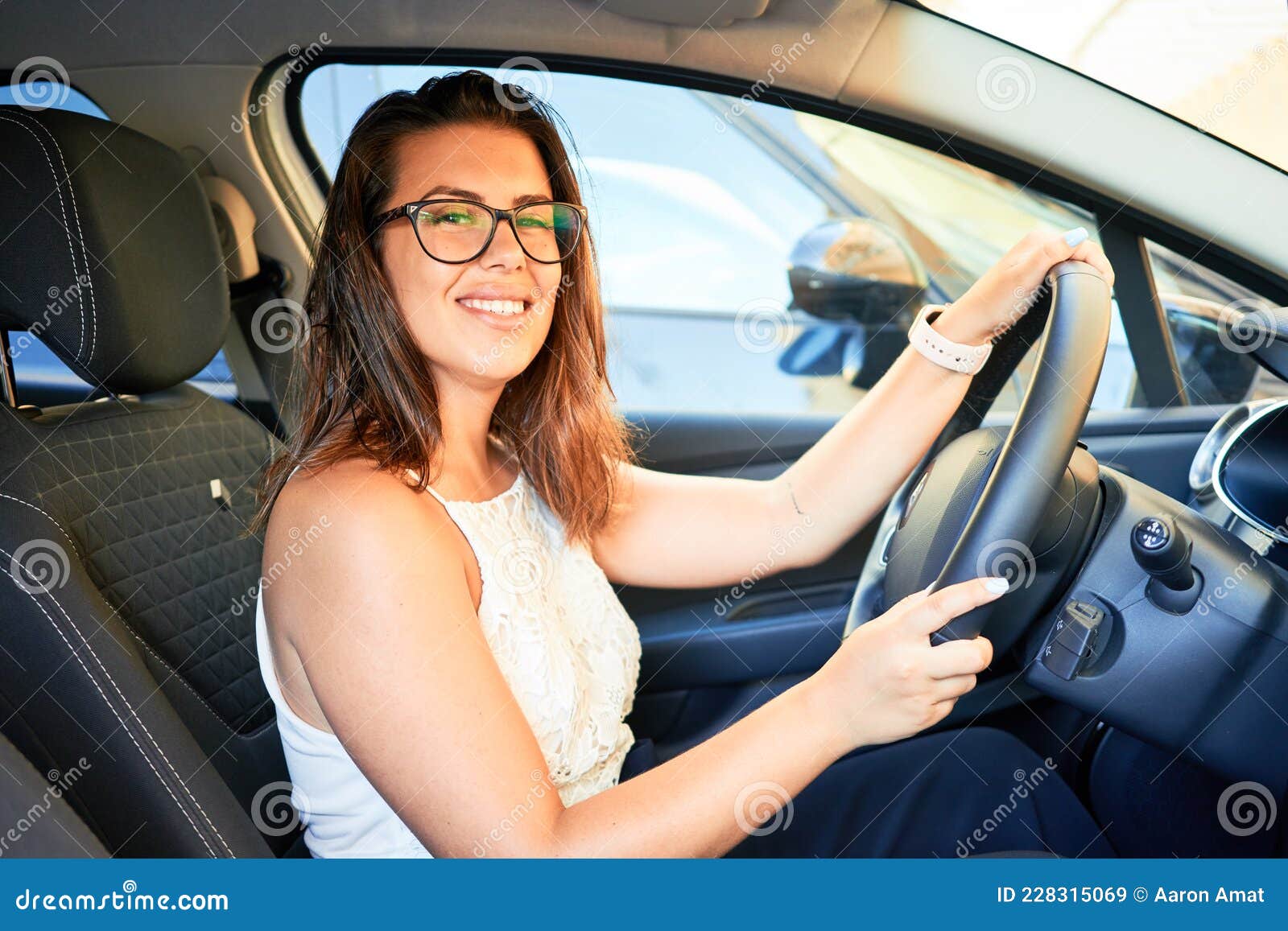 Young Driver Woman Driving Car Stock Image - Image of comfortable ...