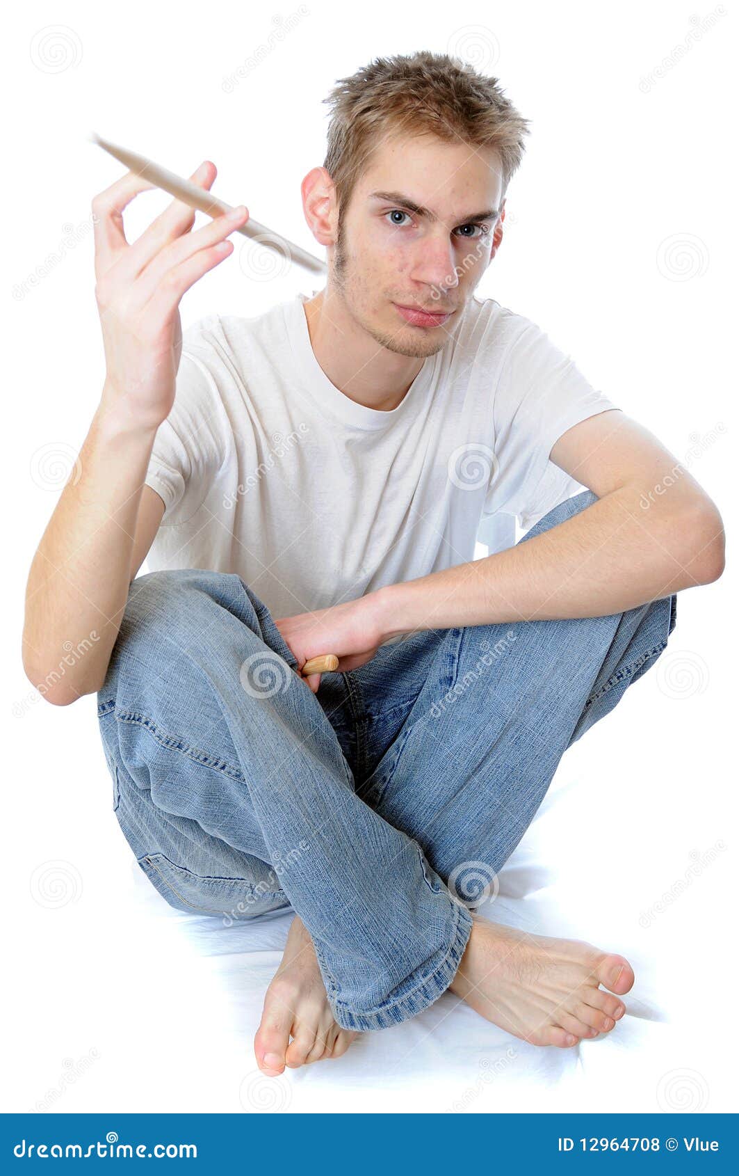 Young Drummer Spinning His Stick Stock Photo - Image of trick, handsome ...
