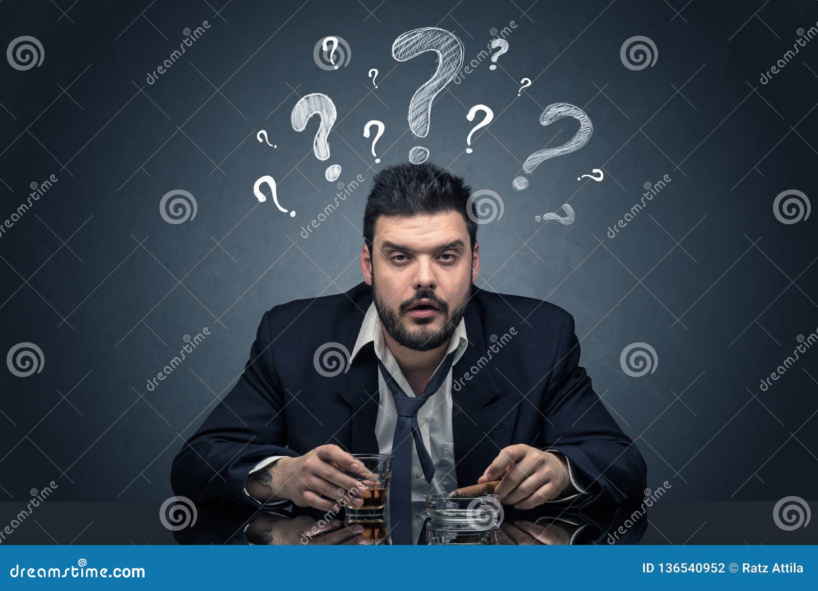 Drunk Disappointed Man with Question Signs Concept Stock Photo - Image ... Drunk Disappointed Man with Question Signs Concept Stock Photo - Image ...