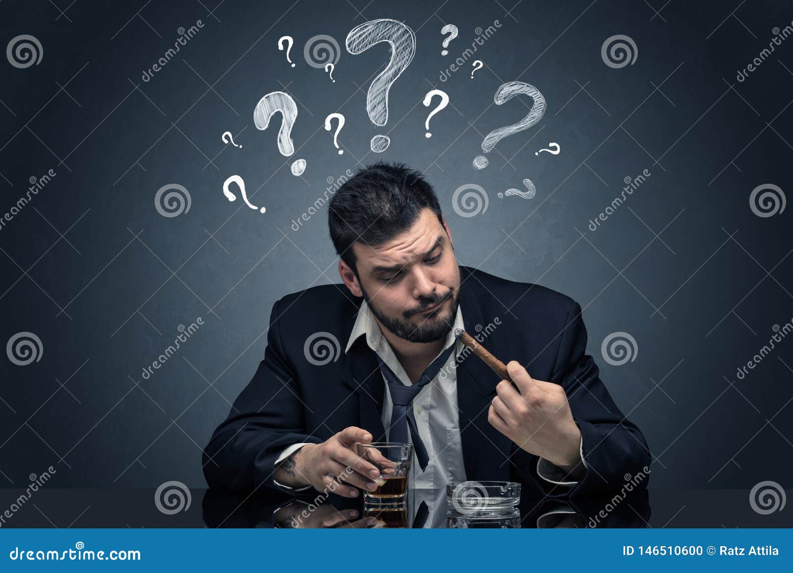 Drunk Disappointed Man with Question Signs Concept Stock Photo - Image ... Drunk Disappointed Man with Question Signs Concept Stock Photo - Image ...