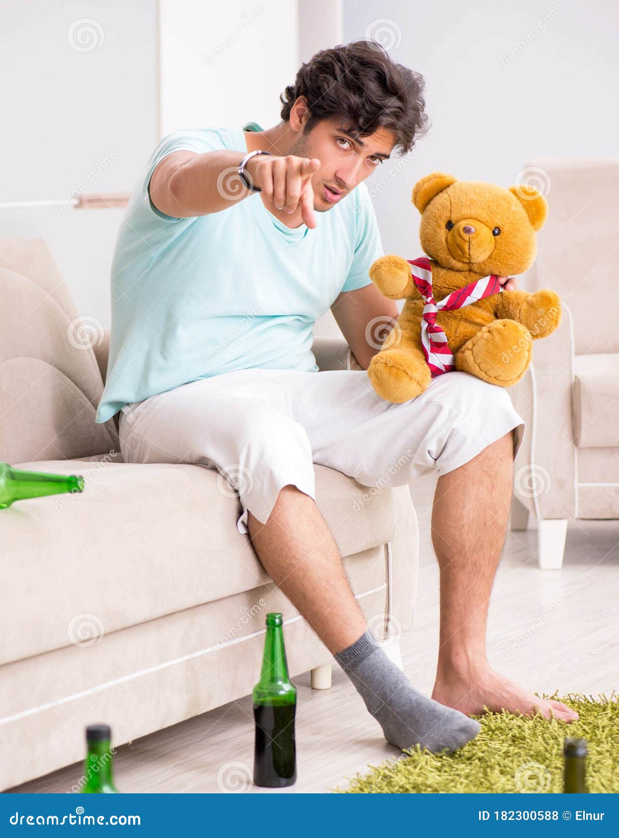Young Drunk Handsome Man after Party at Home Stock Photo - Image of ...