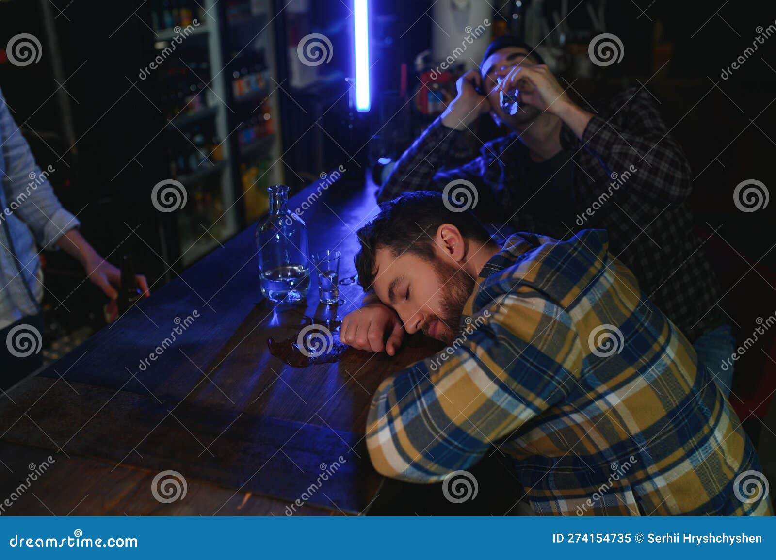 Young drunk man in bar stock image. Image of concept - 274154735