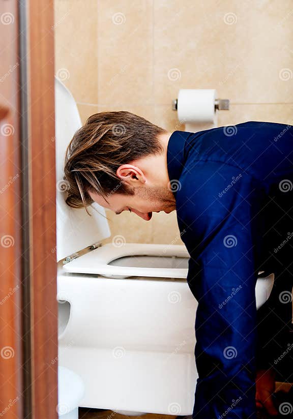 Young Drunk or Sick Man Vomiting Stock Image - Image of expression ...