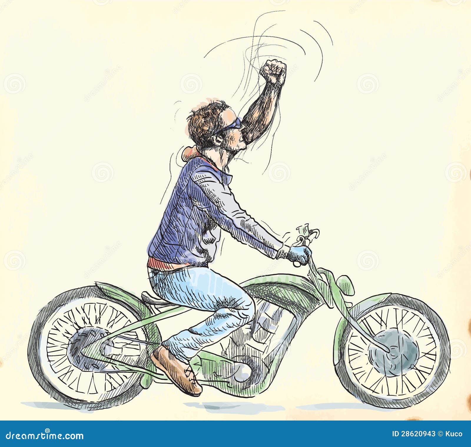 Young dude on a motorcycle stock vector. Illustration of race - 28620943