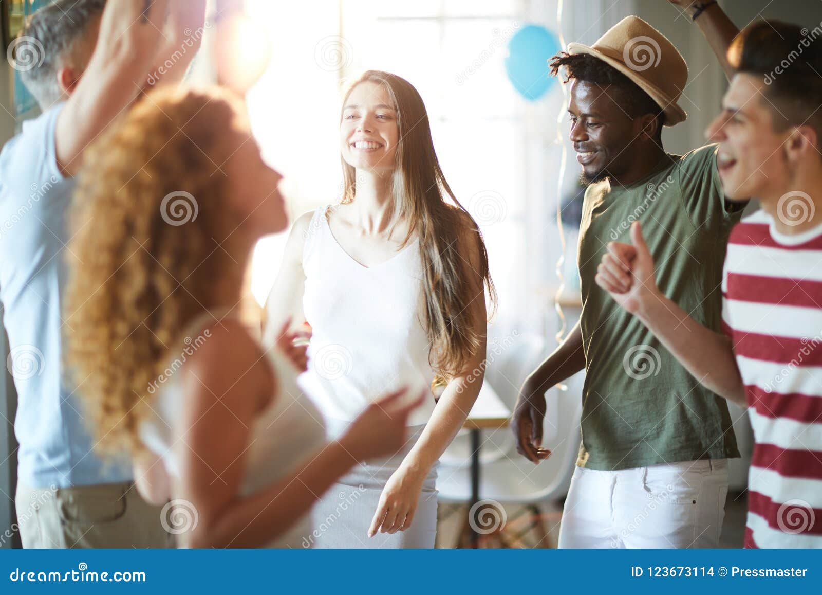 Friends dancing stock photo. Image of happy, dancing - 123673114