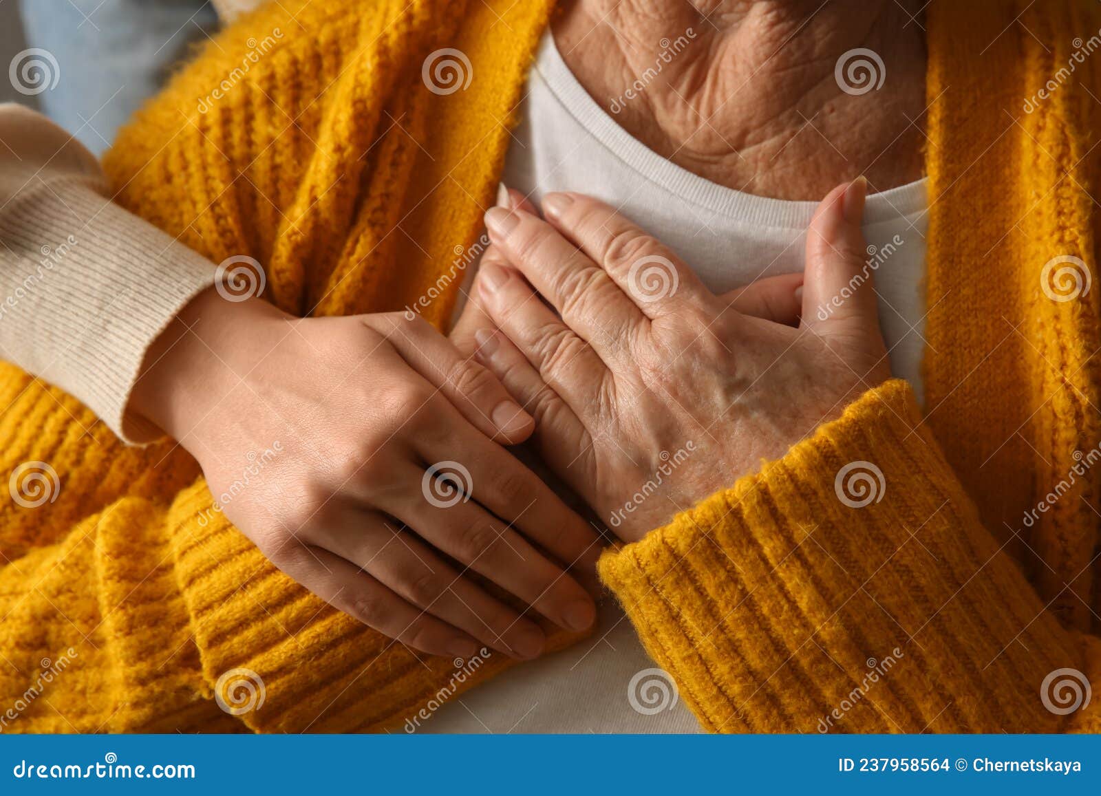 Young and Elderly Women Hugging, Closeup View Stock Photo - Image of ...