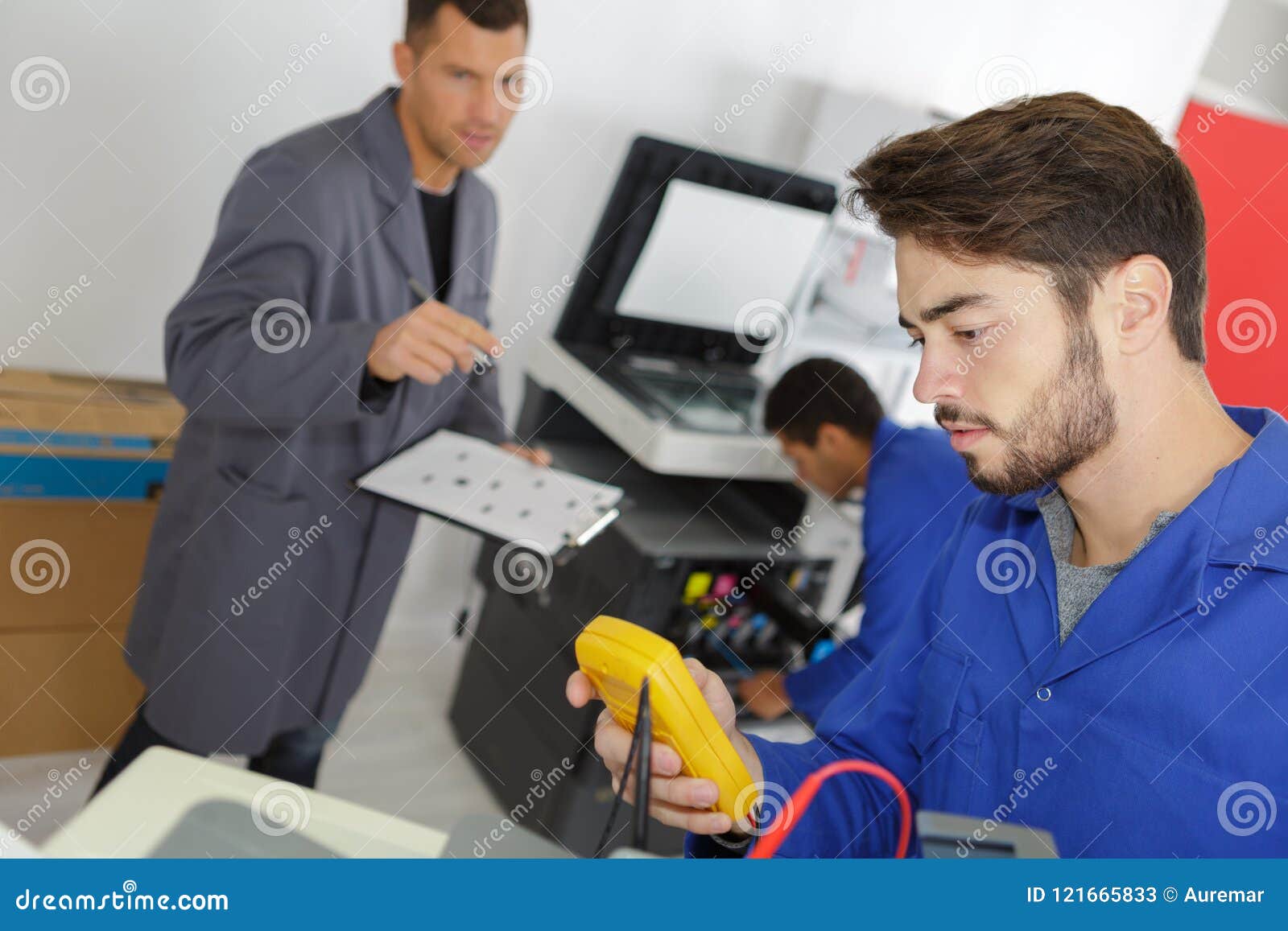 Young Electrician with Multimeter during Class Stock Image - Image of ...