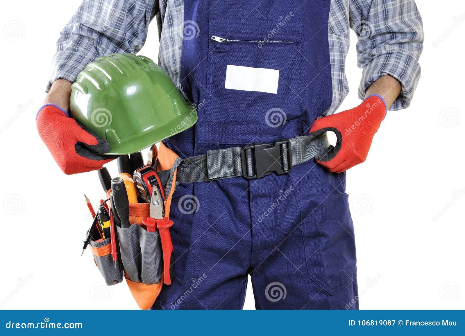 Young Electrician Technician in Clothes and Work Tools Isolated Stock ...