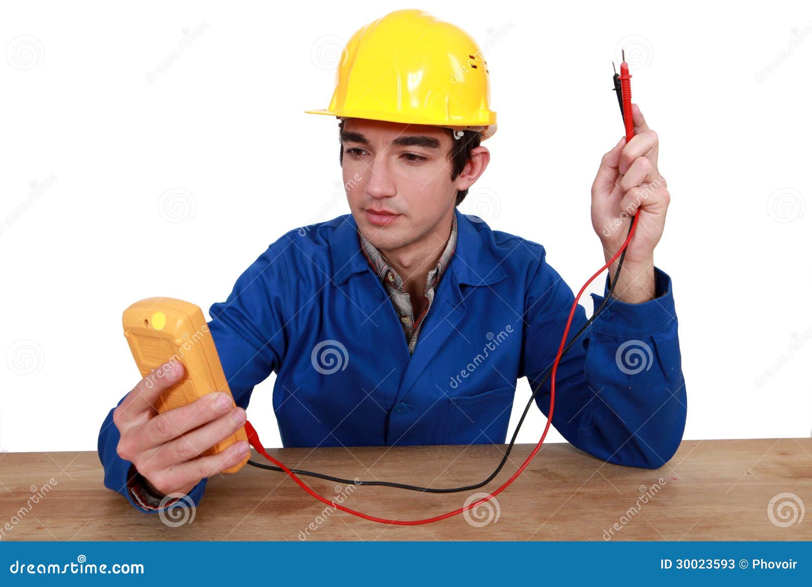 Electrician using tester stock image. Image of gauge - 30023593