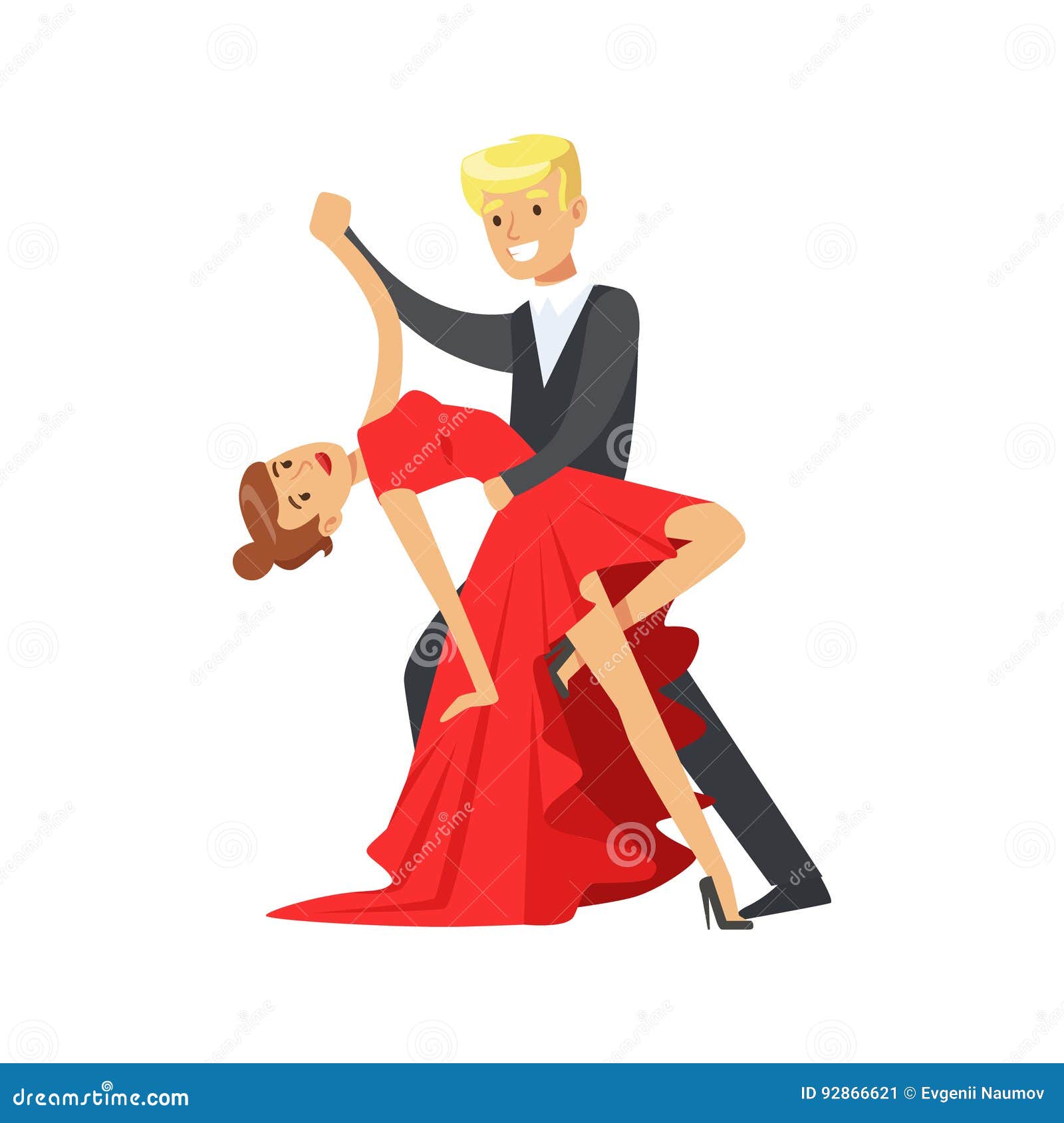 Young Elegance Tango Dancers Colorful Character Vector Illustration ...