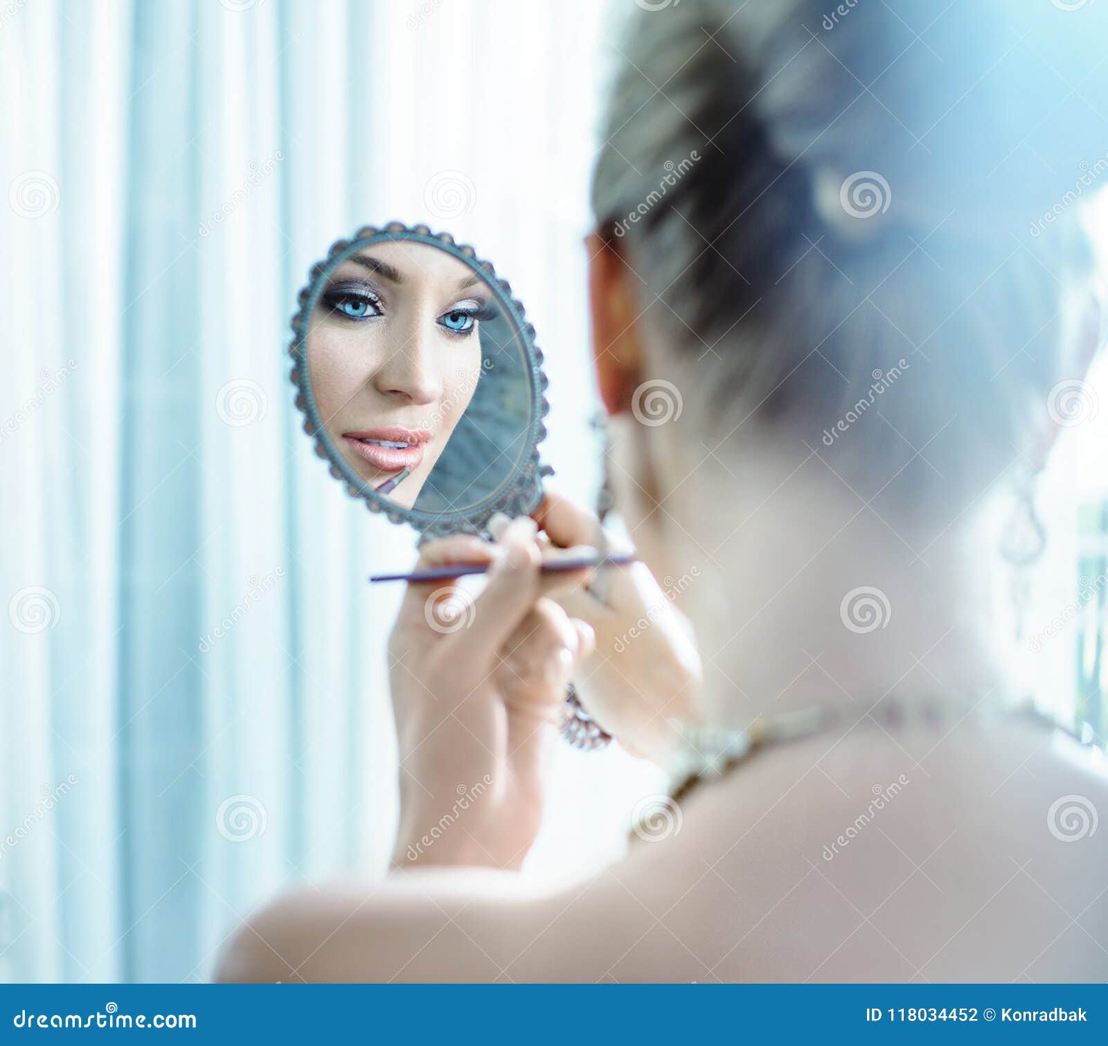 Young, Elegant Lady Doing a Makeup Stock Photo - Image of health, hair ...