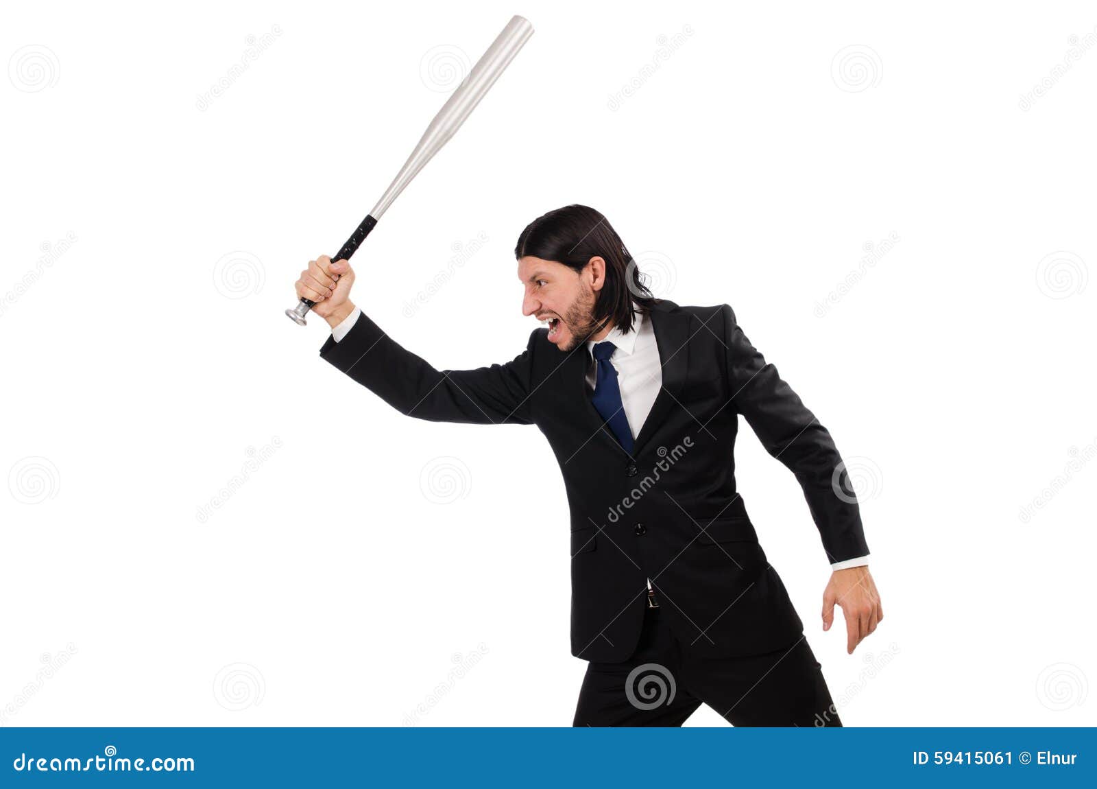 Young Elegant Man Holding Bat Isolated on White Stock Image - Image of ...