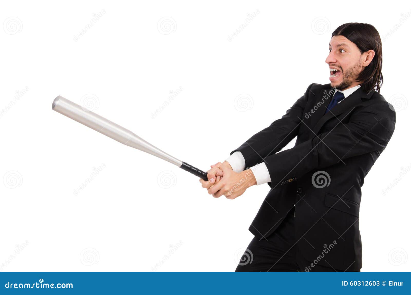 Young Elegant Man Holding Bat Isolated on White Stock Image - Image of ...